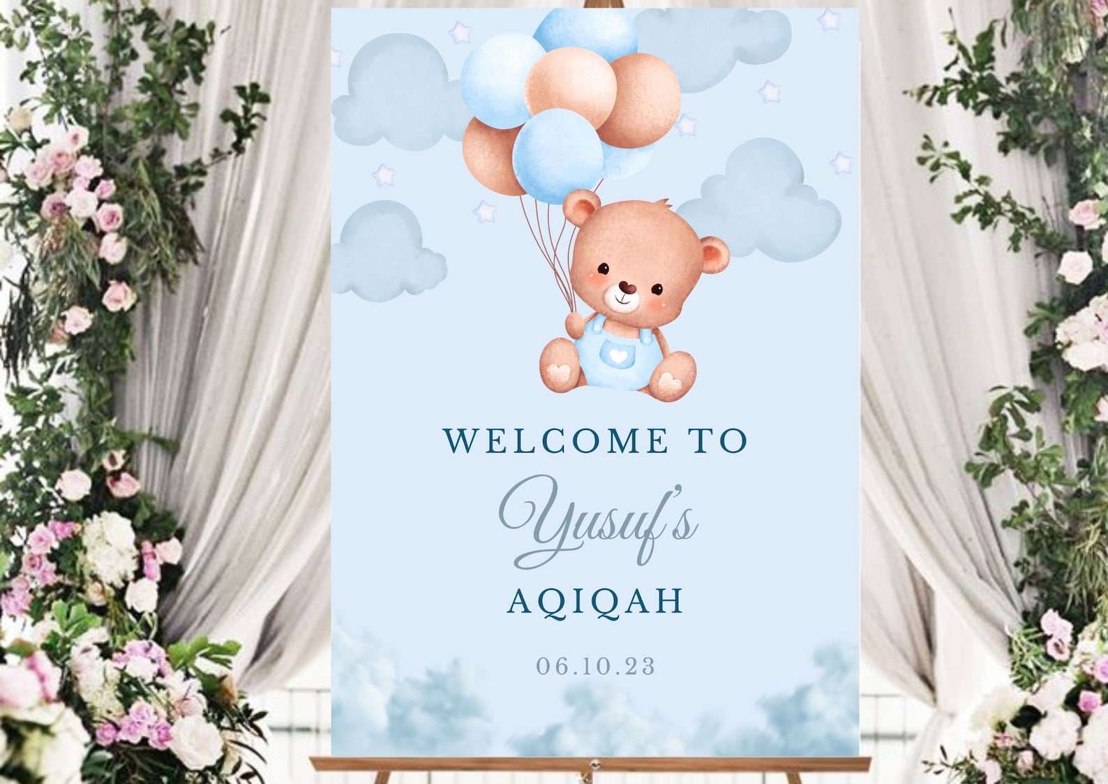 Personalised Aqiqah Sign Aqiqah Welcome Board Aqiqah Decor Muslim Baby ...