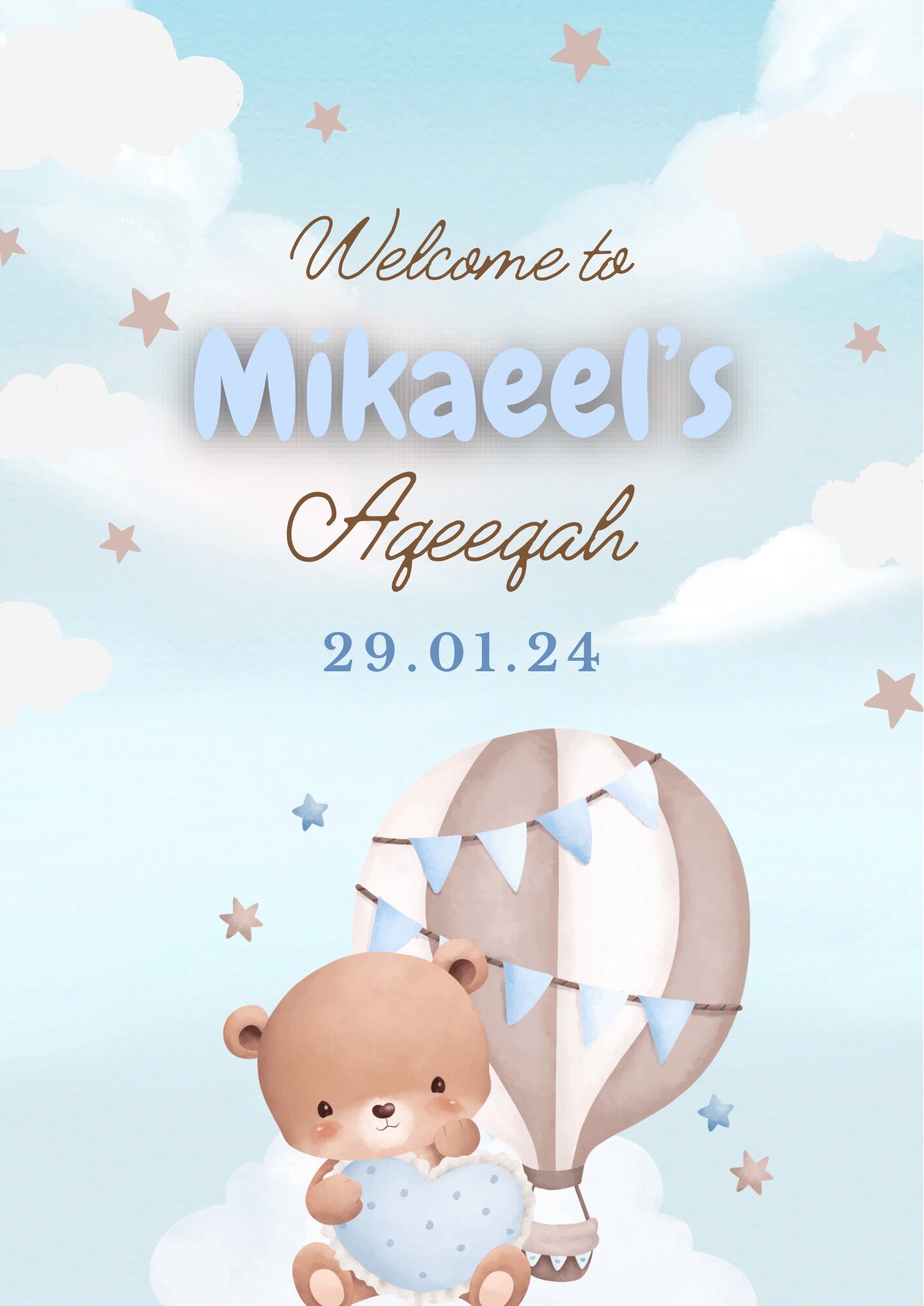 Personalised Aqiqah Sign | Aqiqah Welcome Board | Aqiqah Decor | Muslim ...