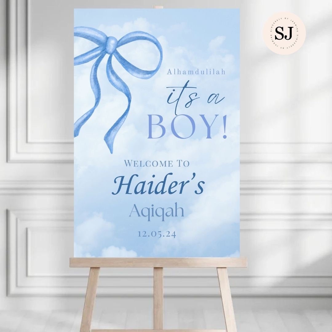 Personalised Aqiqah Welcome Board | Aqeeqah Decor | Aqiqah Sign ...