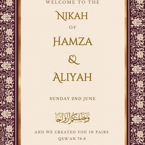 Nikkah Sign | Walima | Nikah | Engagement | Nikkah Decor | Welcome ...