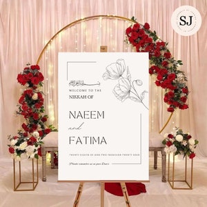 Nikkah Welcome Sign | Personalised | Nikkah Decor | Walima | Islamic ...