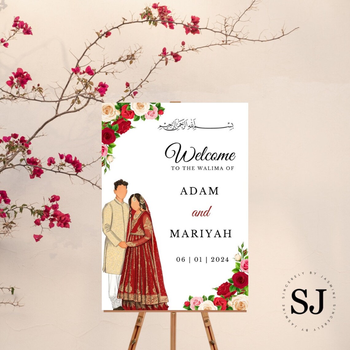 Nikkah Welcome Sign Nikkah Welcome Board Personalised Nikkah Sign ...