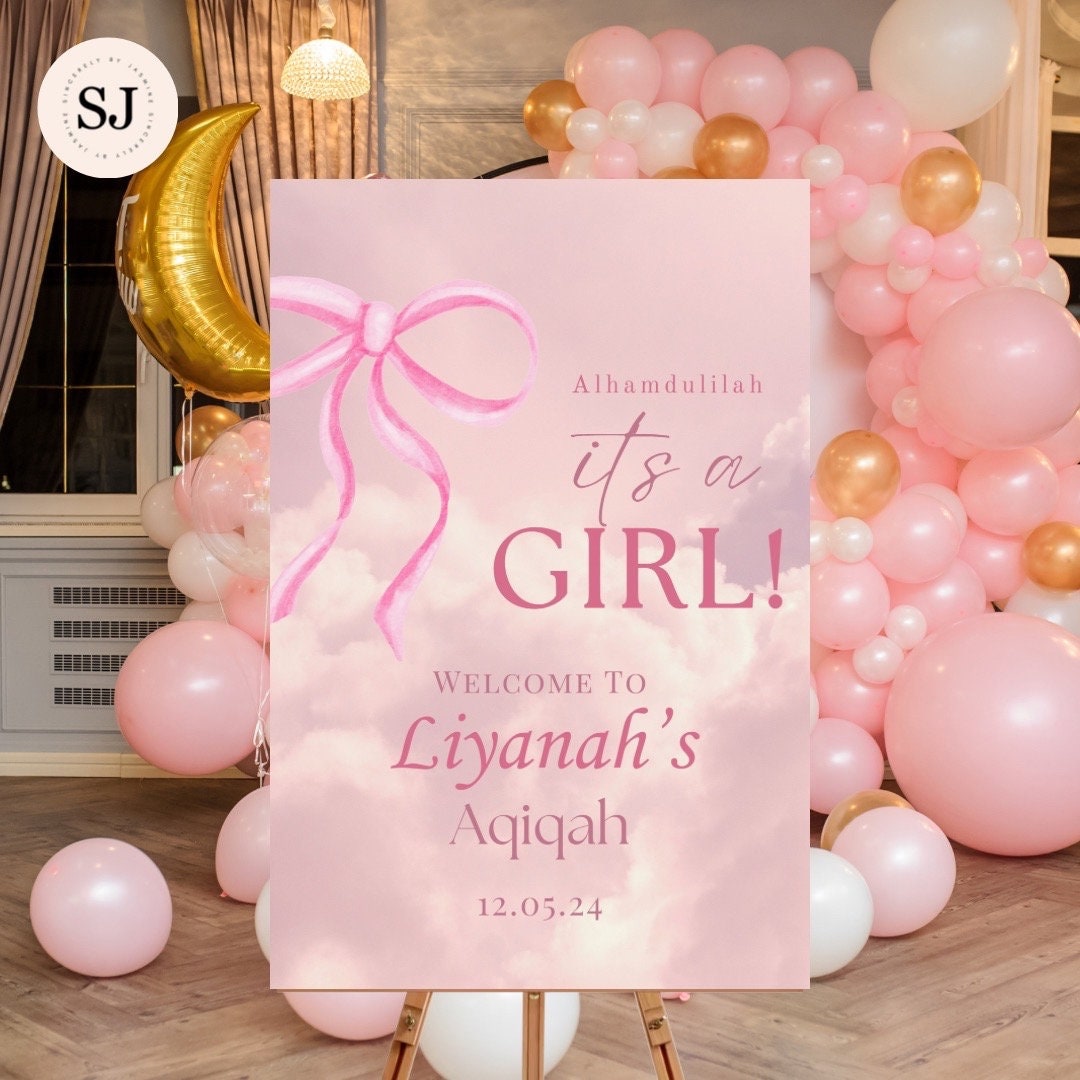 Personalised Aqiqah Welcome Board | Aqeeqah Decor | Aqiqah Sign ...