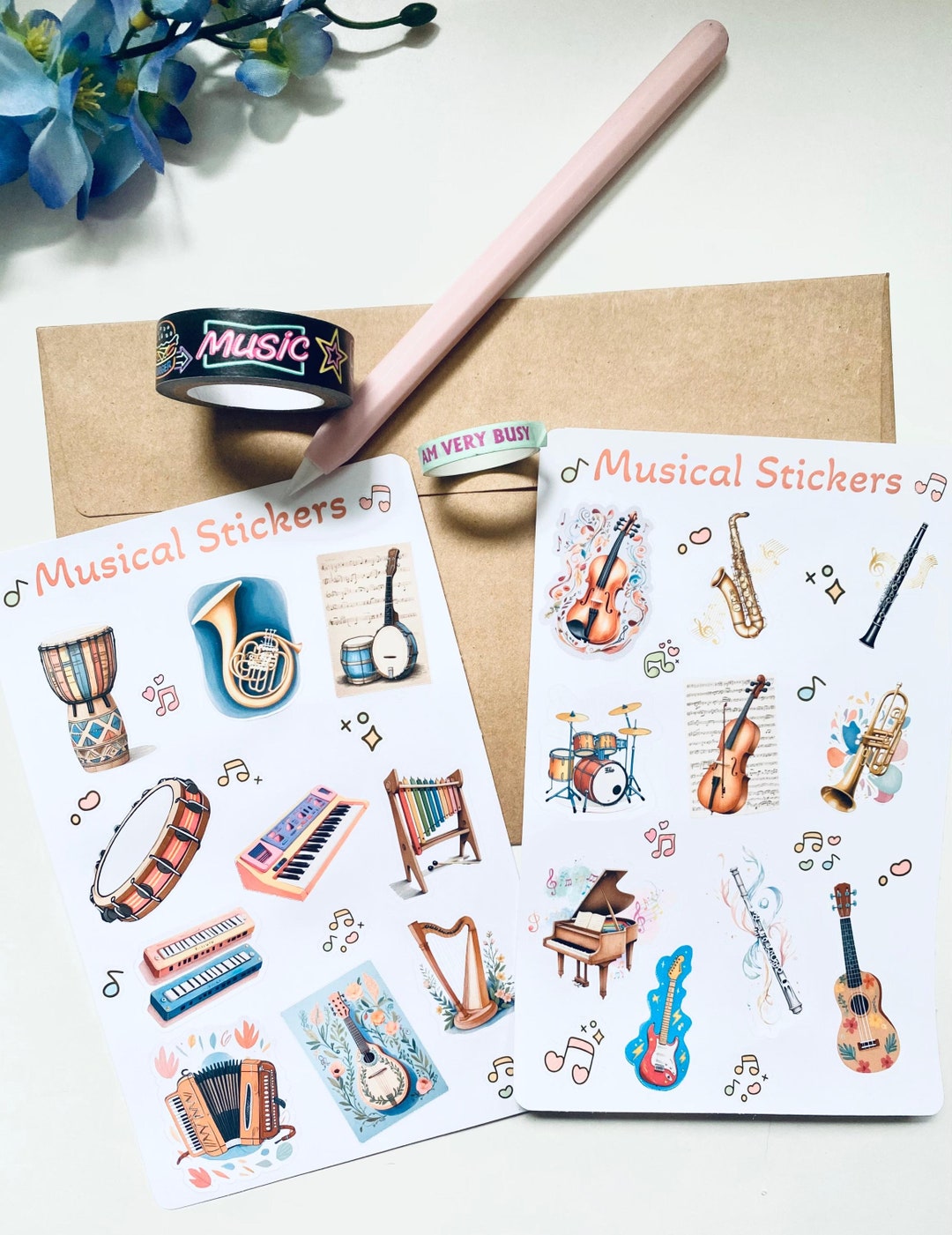 Sticker Rewards for Music Students Instruments Stickers Musical ...