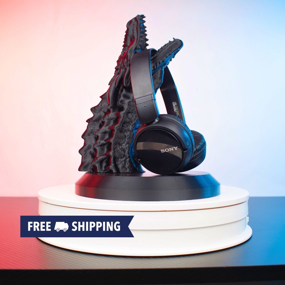 Black Dragon Headphone Stand Unique Headset Holder 3D - Etsy