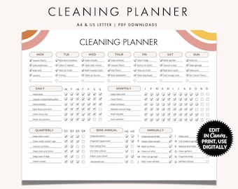 ADHD Chore Chart Cleaning Checklist Cleaning Schedule Cleaning Planner ...