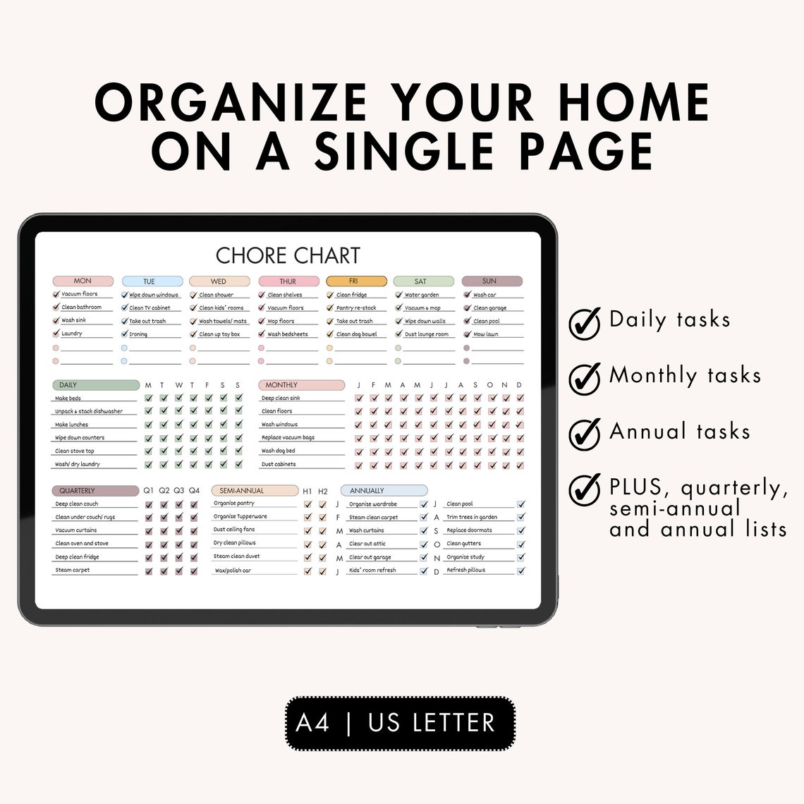ADHD Chore Chart | Cleaning Checklist | Cleaning Schedule | Cleaning ...