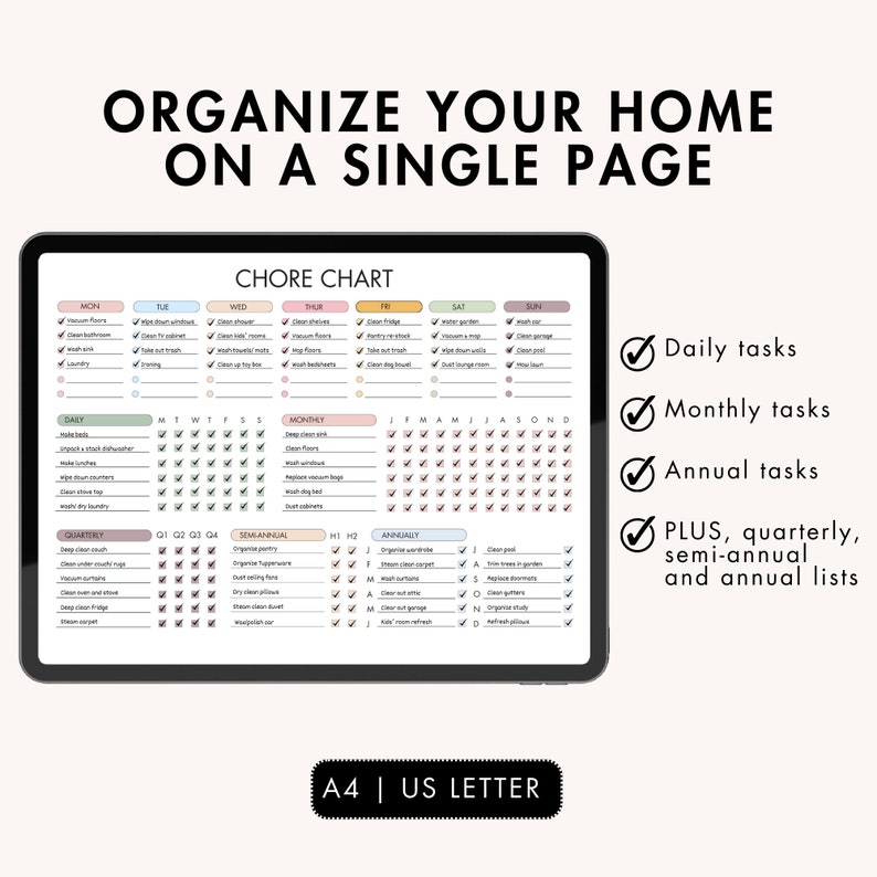 ADHD Chore Chart | Cleaning Checklist | Cleaning Schedule | Cleaning ...