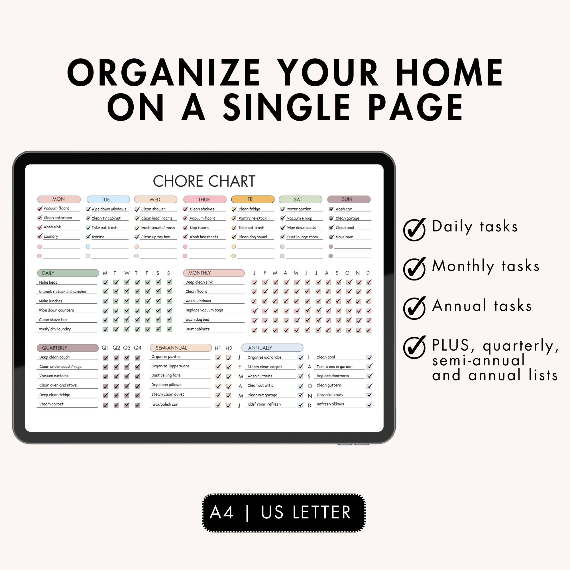 ADHD Chore Chart | Cleaning Checklist | Cleaning Schedule | Cleaning ...