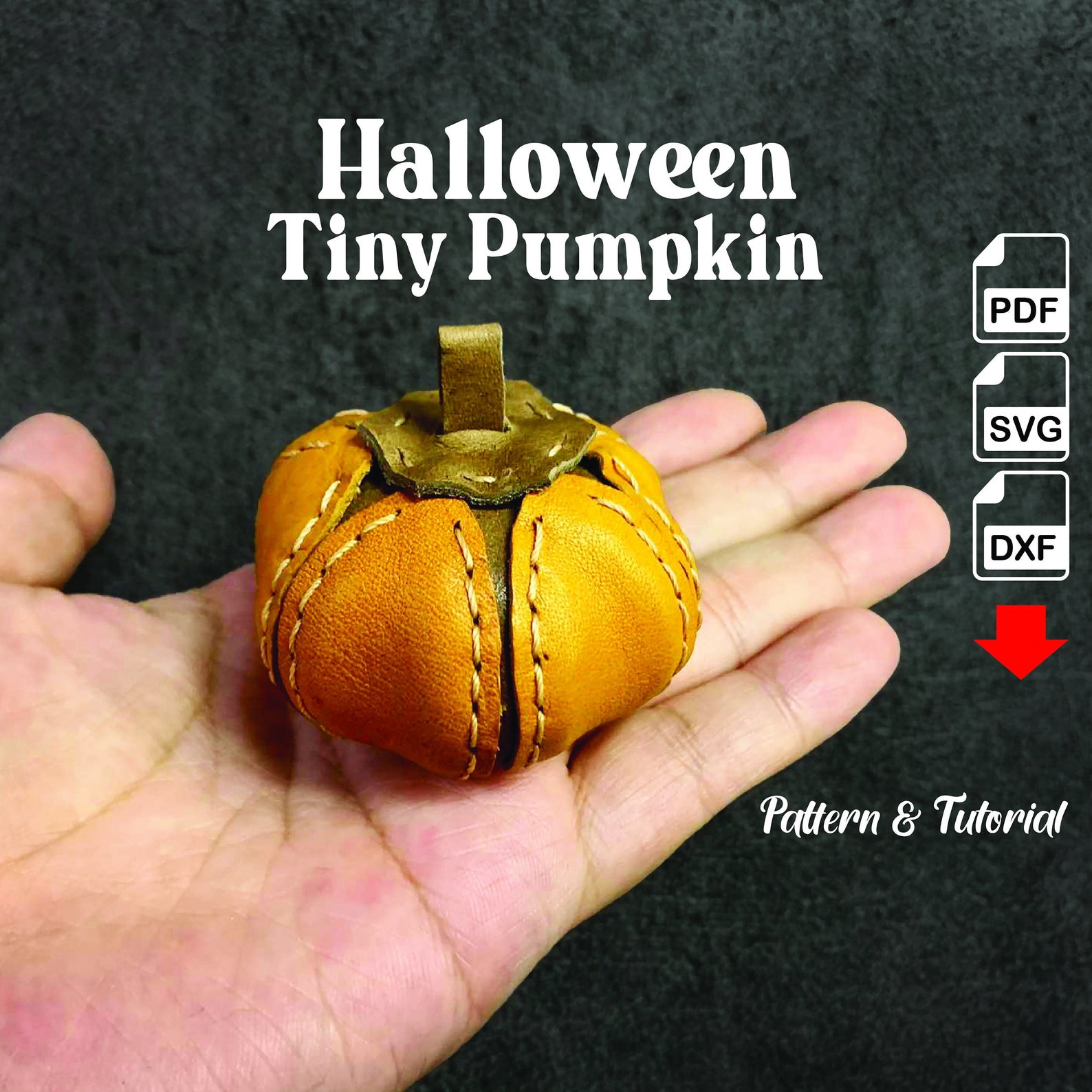 Tiny Pumpkin Leather Pattern PDF, Halloween Small Pumpkin Pattern ...