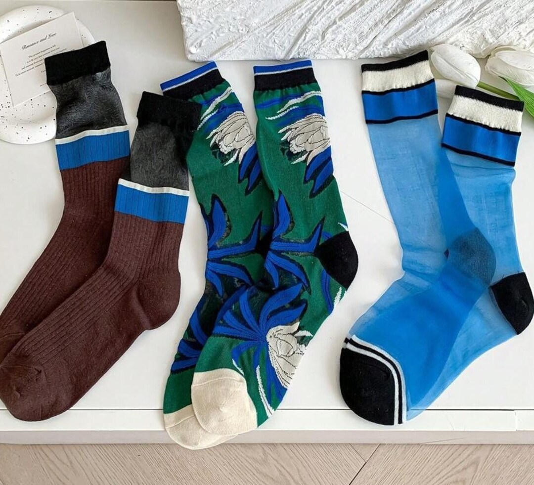 Women Ladies Socks Sheer Glass Silk Socks See Through Transparent Socks ...