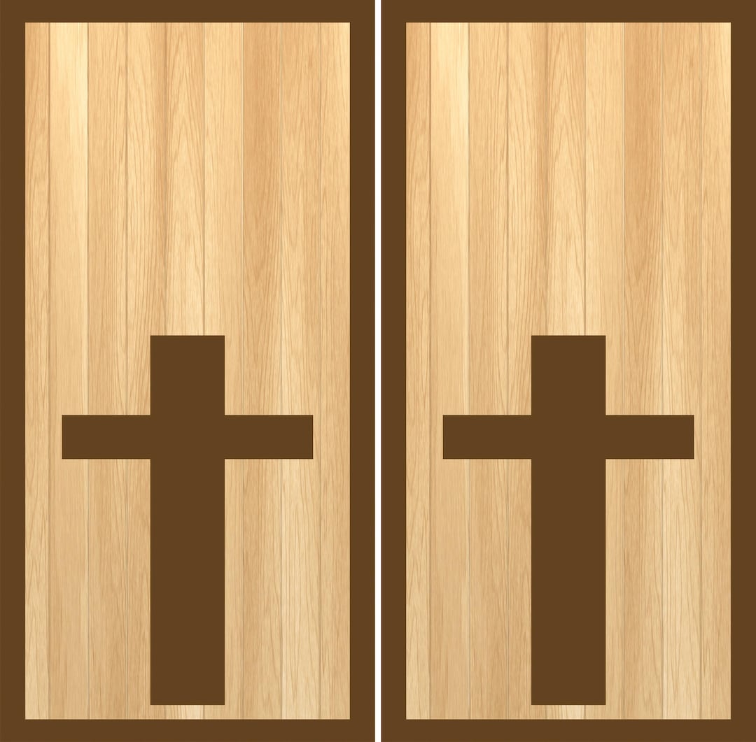 Cornhole Wrap | Digital Download | Wooden Church Cross | Cornhole Game ...