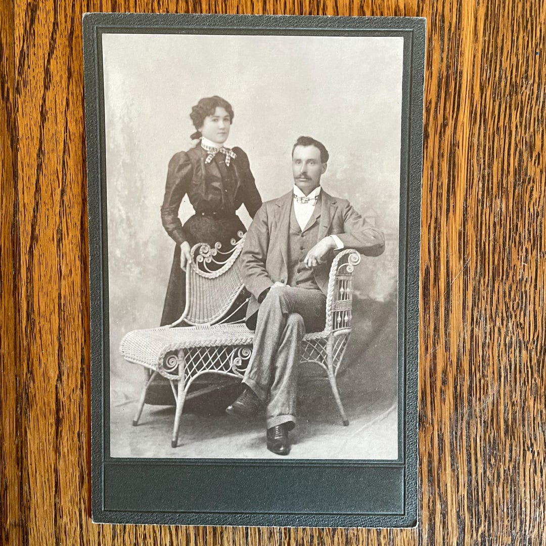 Antique Cabinet Card Photo Steve Cornwall and Unnamed Wife (1890-1920 ...