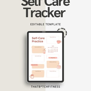 Editable Self Care Tracker - Etsy