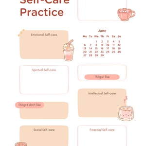 Editable Self Care Tracker - Etsy
