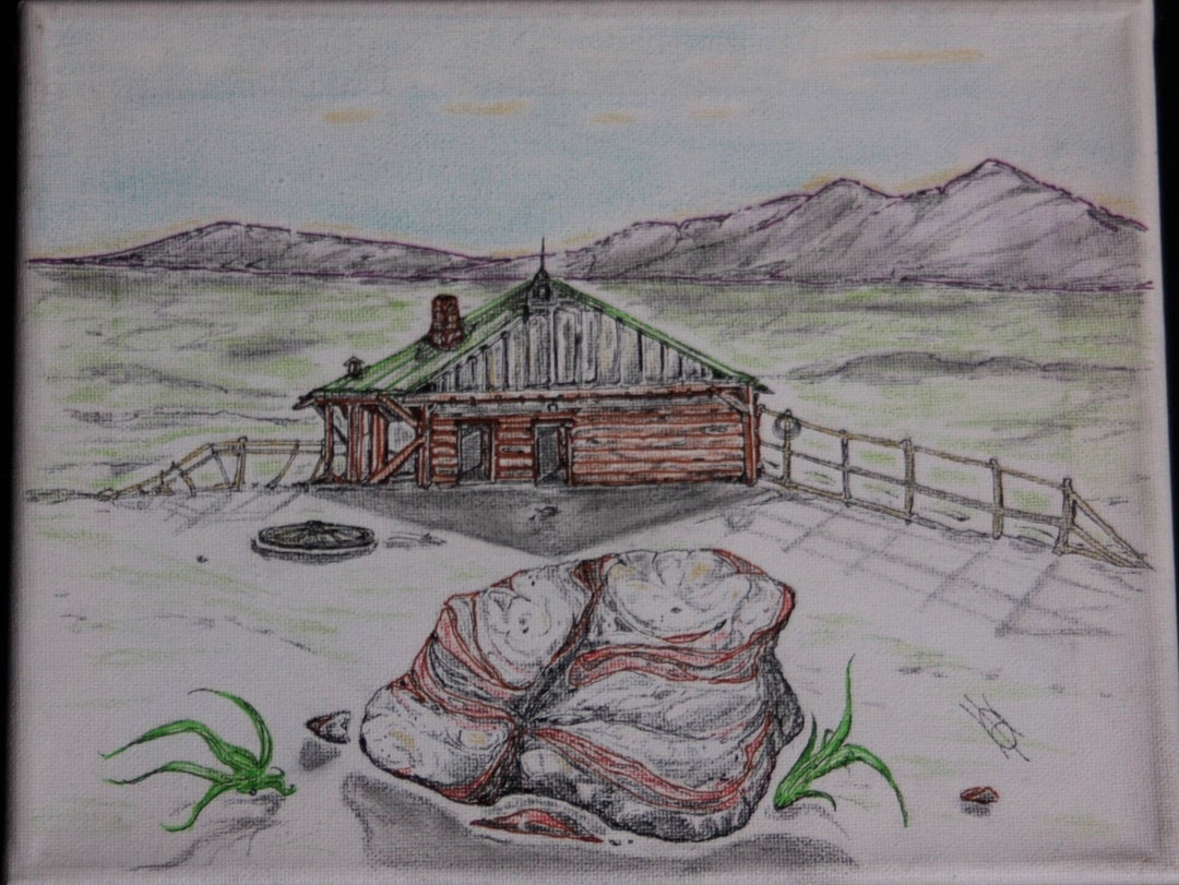 Big Rock Barn, Original Art, Drawing on Canvas, Landscape, Barn - Etsy