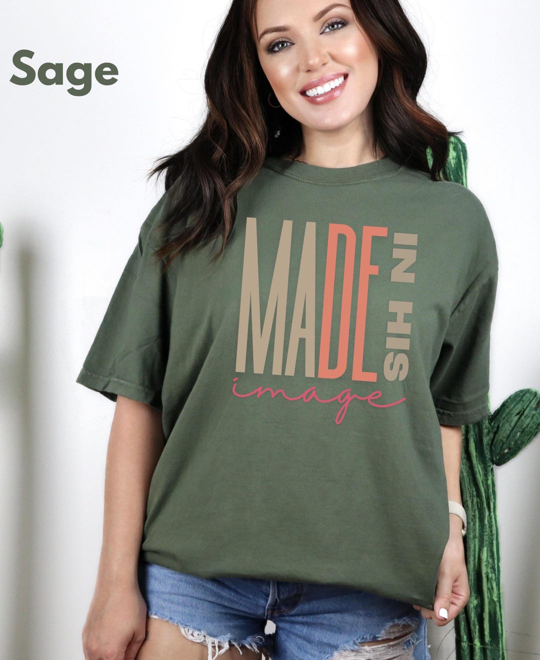Made in His Image Inspirational T-shirt, Faith-based Graphic Tee ...