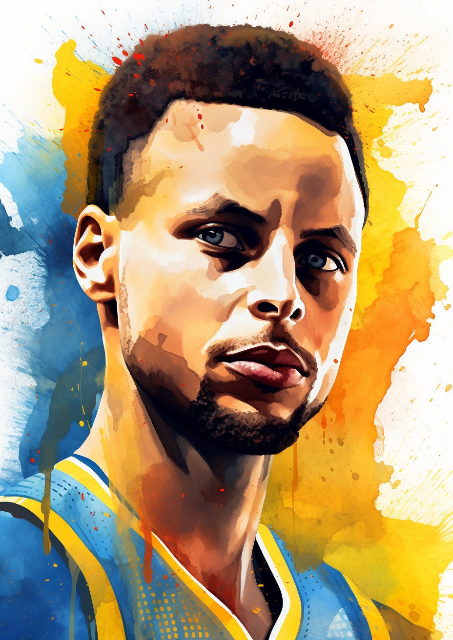 Steph Curry Color Blast Water Color 9 PNG File - Etsy
