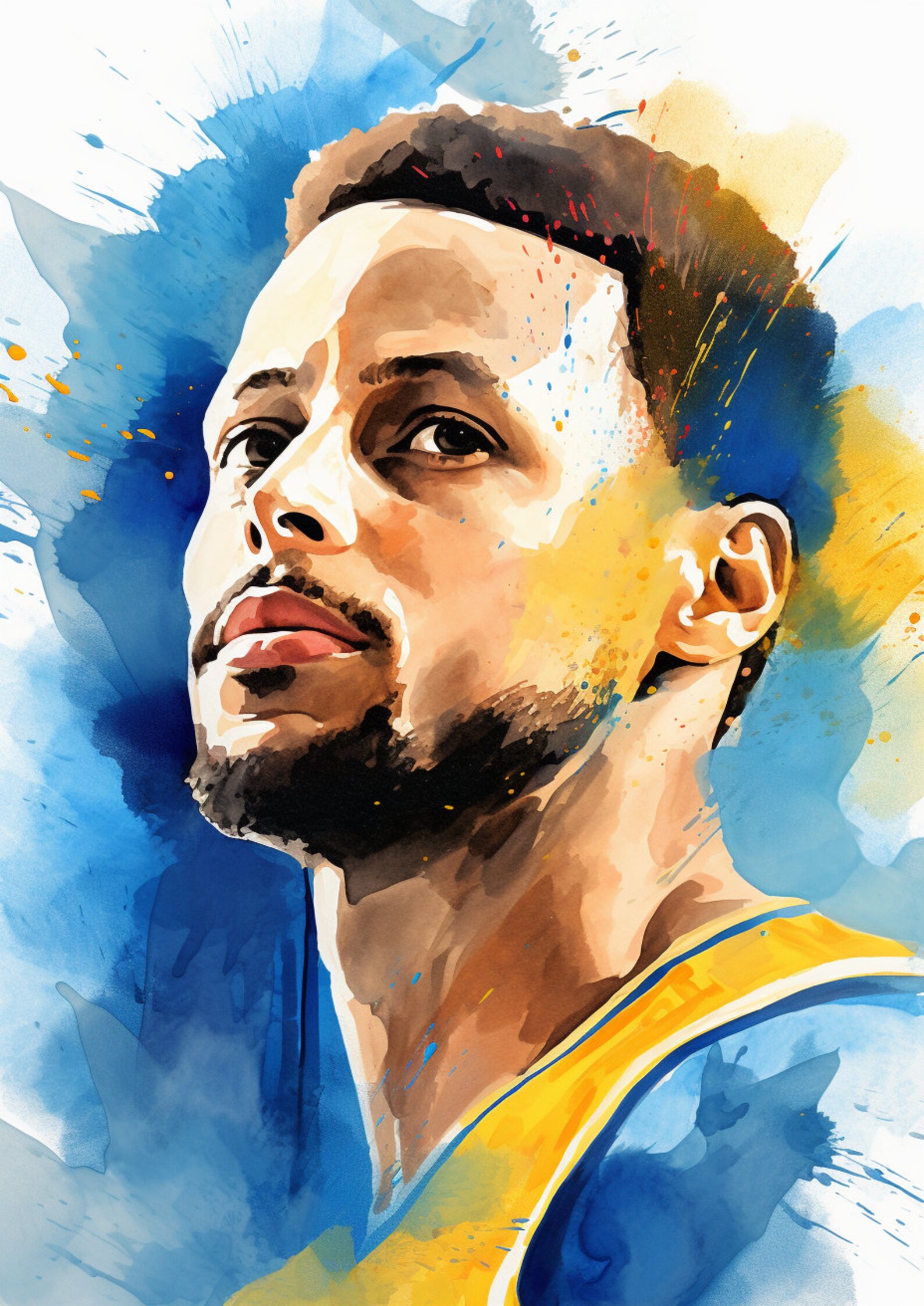 Steph Curry Color Blast Water Color 9 PNG File - Etsy