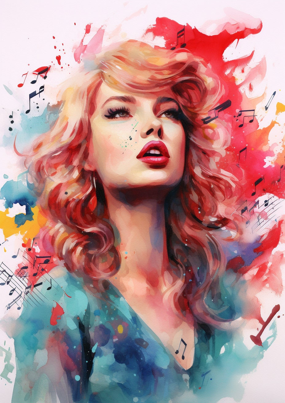 Taylor Swift Color Blast Digital Water Color Art 9 Images PNG File - Etsy