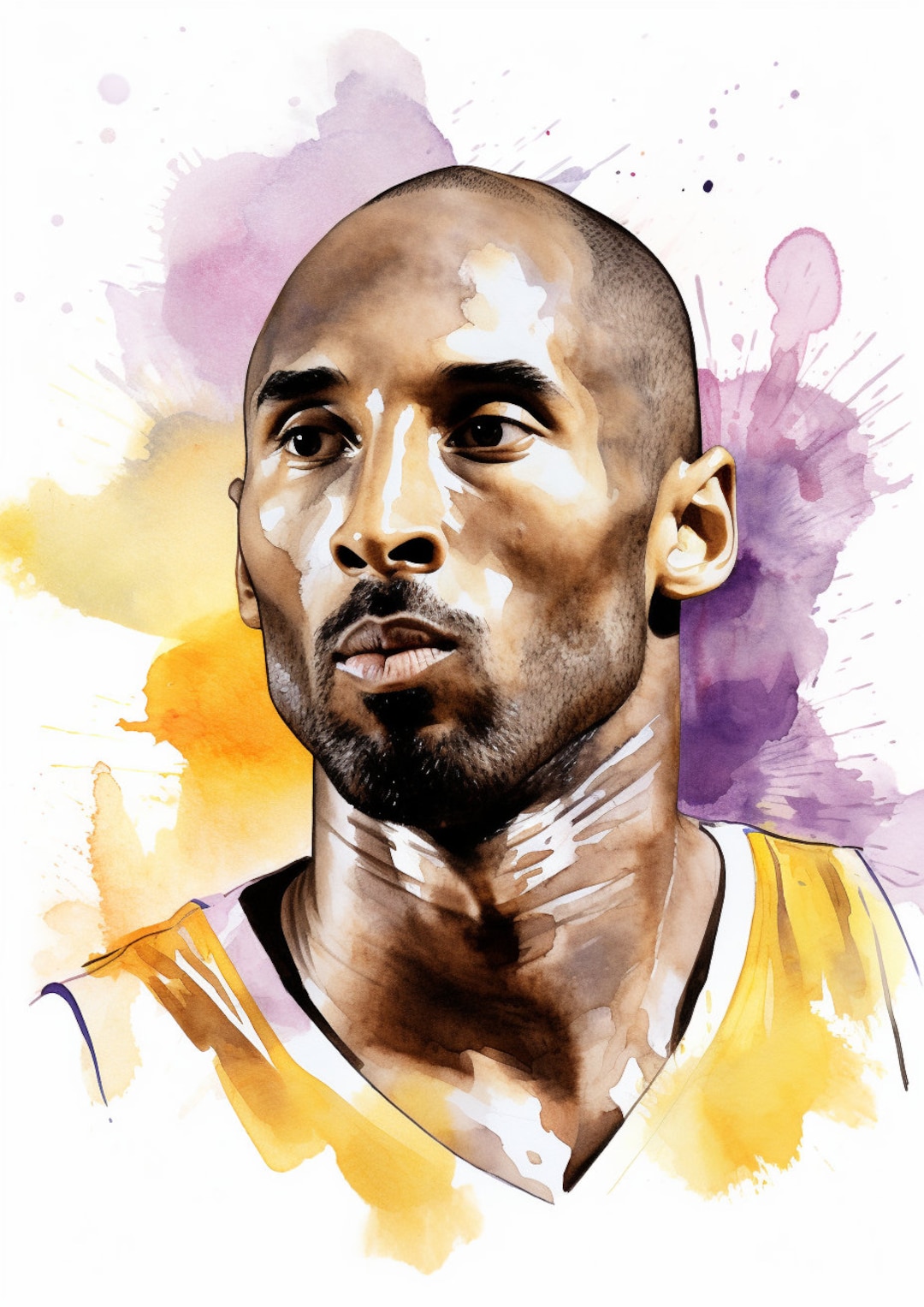 Kobe Bryant Color Blast Water Color Digital Art (10) Images PNG File - Etsy