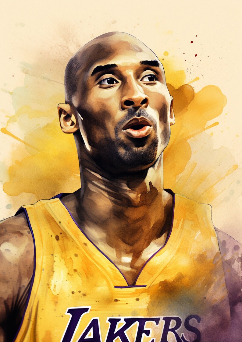 Kobe Bryant Color Blast Water Color Digital Art (10) Images PNG File - Etsy