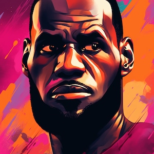 Lebron James Color Blast Retro Water Color Art Digital Art (12) Images ...