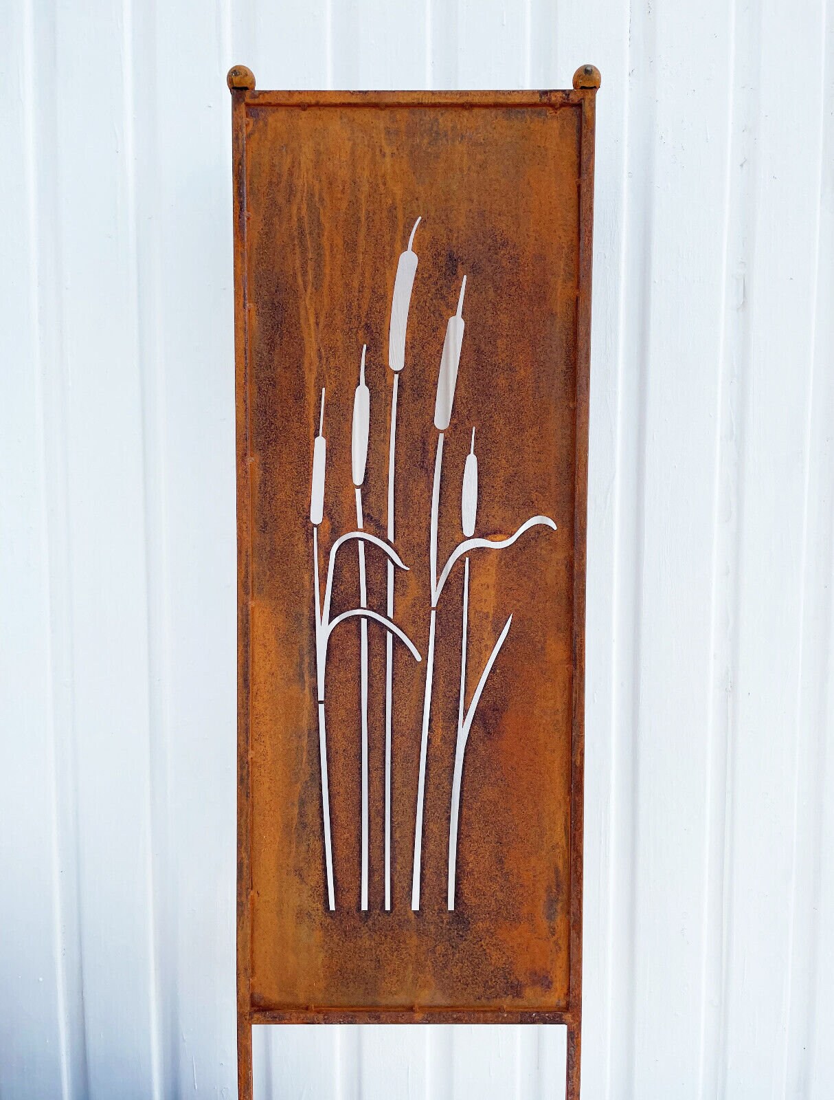 Edelrost Sichtschutz Schilf Motiv 116x33cm / 162x53cm zum Stecken ...