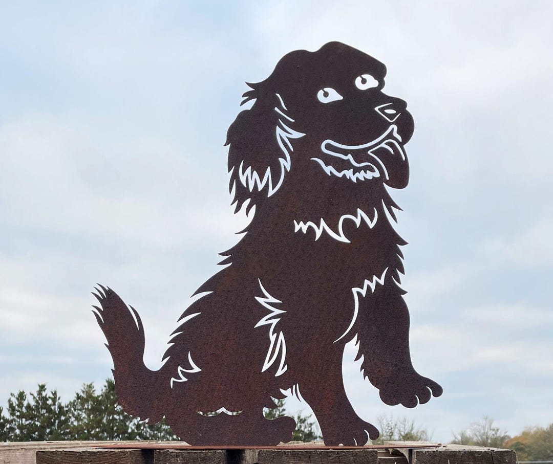 Noble Rust Dog With Tongue 50 X 45 Cm on Plate Garden Decoration Rust ...