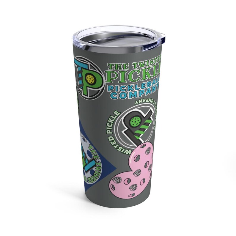 Pickleball Gift Twisted Pickle Sticker Graffiti 20oz Insulated Tumbler ...