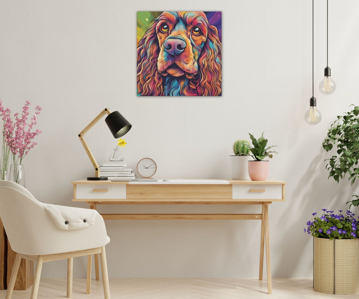 Cocker Spaniel Canvas Gallery-wrap Dog Pop Art Dog Mom Gift Trippy Dog ...