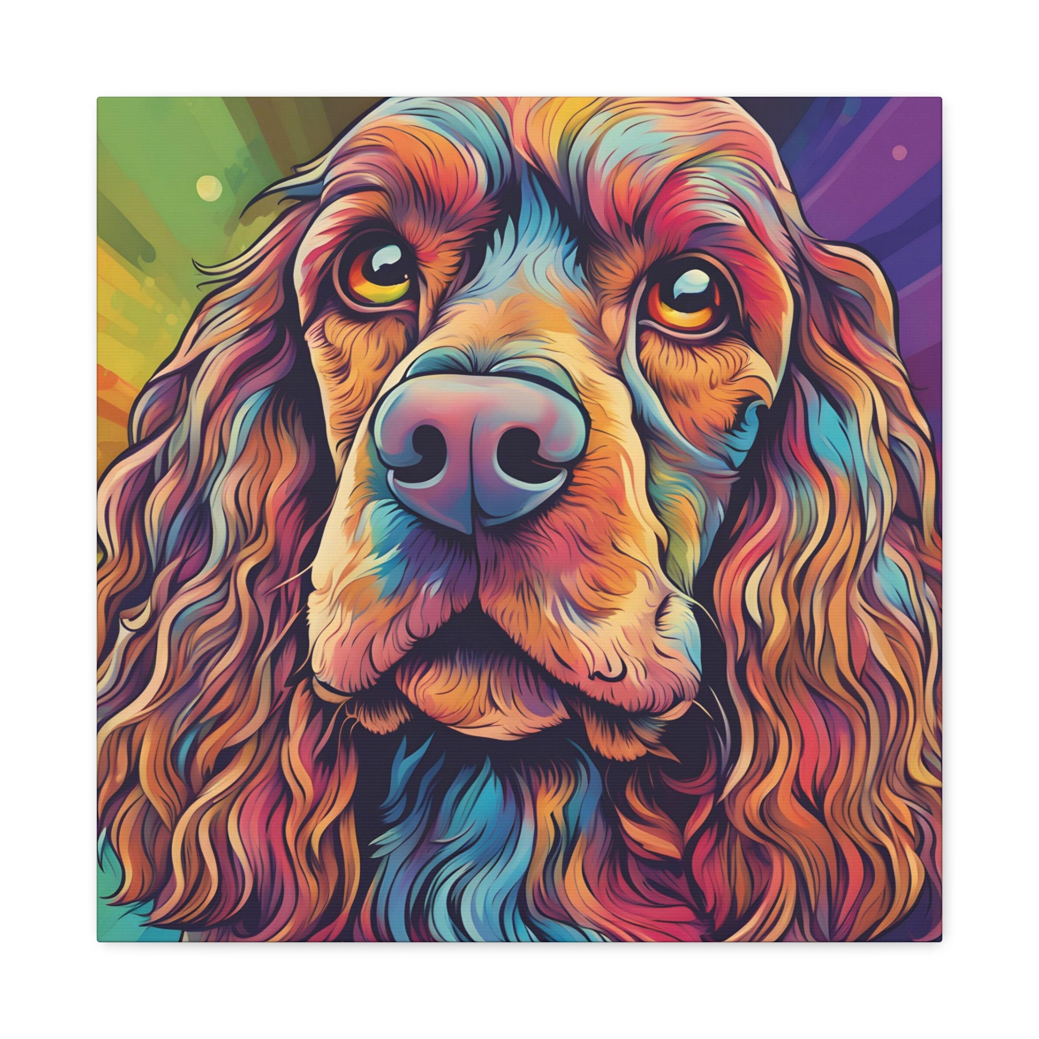 Cocker Spaniel Canvas Gallery-wrap Dog Pop Art Dog Mom Gift Trippy Dog ...