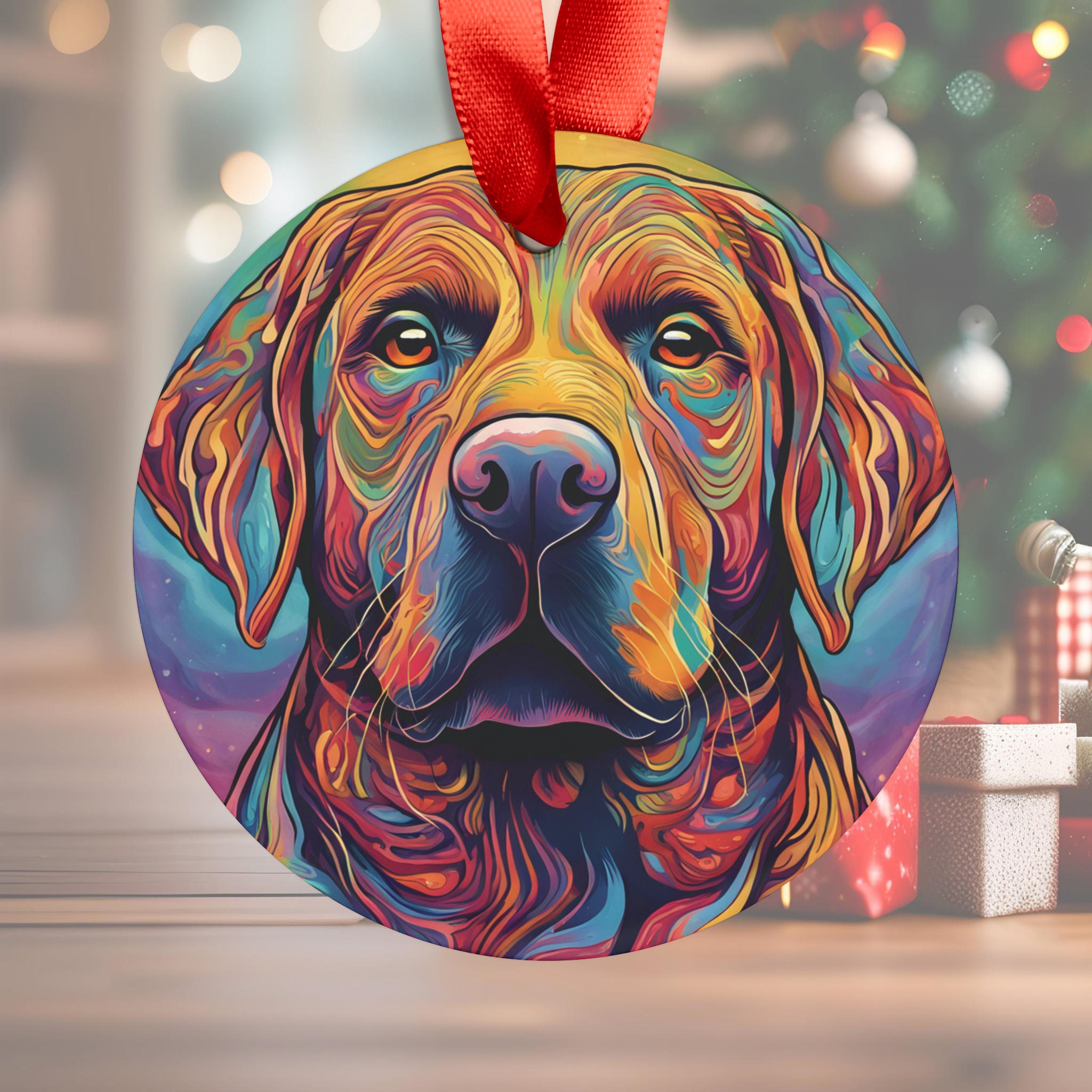 Labrador Ornament Acrylic Ornament Labrador Retriever Psychedelic ...