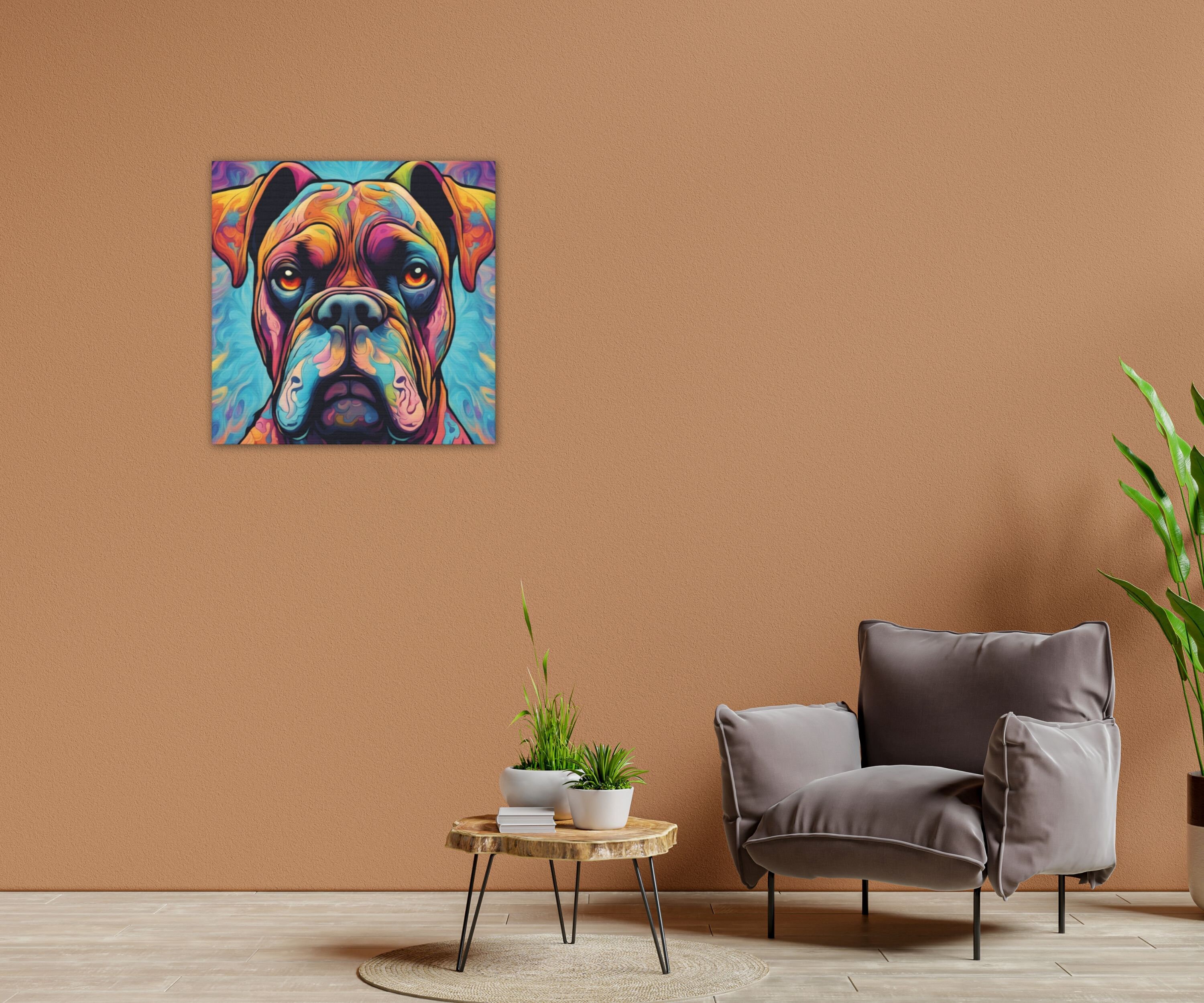 Boxer Canvas Gallery Wrap Dog Pop Art Dog Mom Gift Trippy Dog Art ...