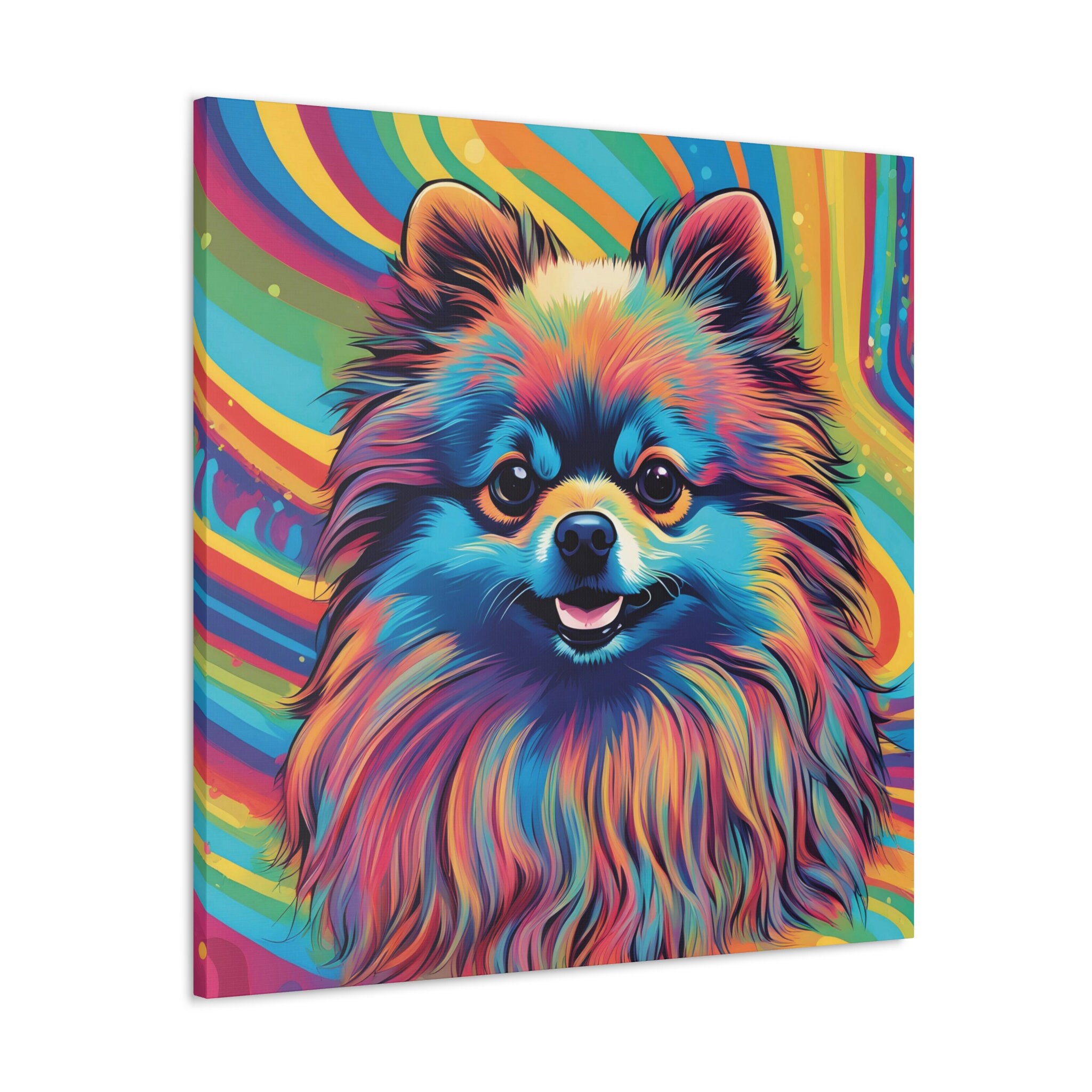 Pomeranian Vibrant Canvas Pop Art, Psychedelic Coloring Home Decor ...