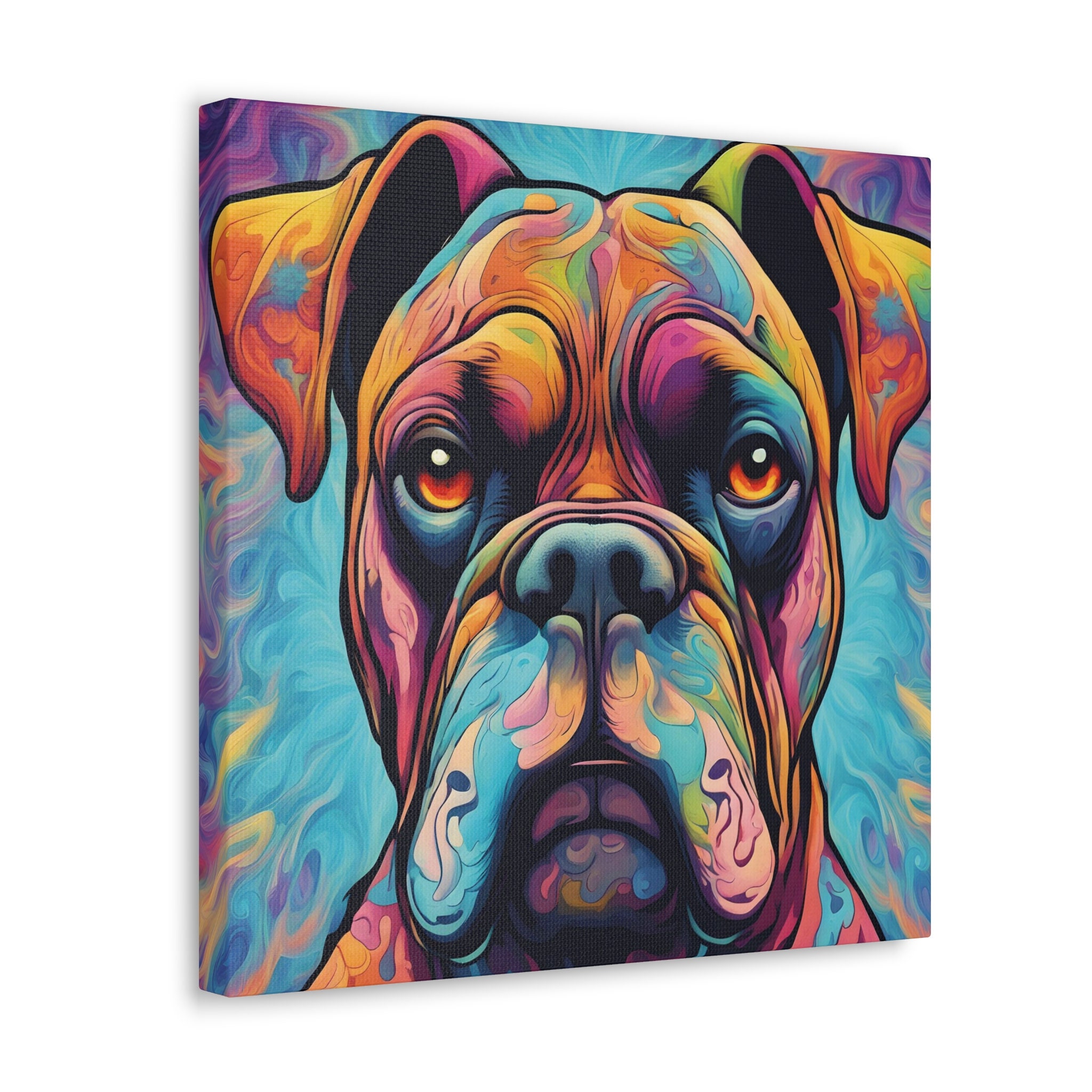 Boxer Canvas Gallery Wrap Dog Pop Art Dog Mom Gift Trippy Dog Art ...