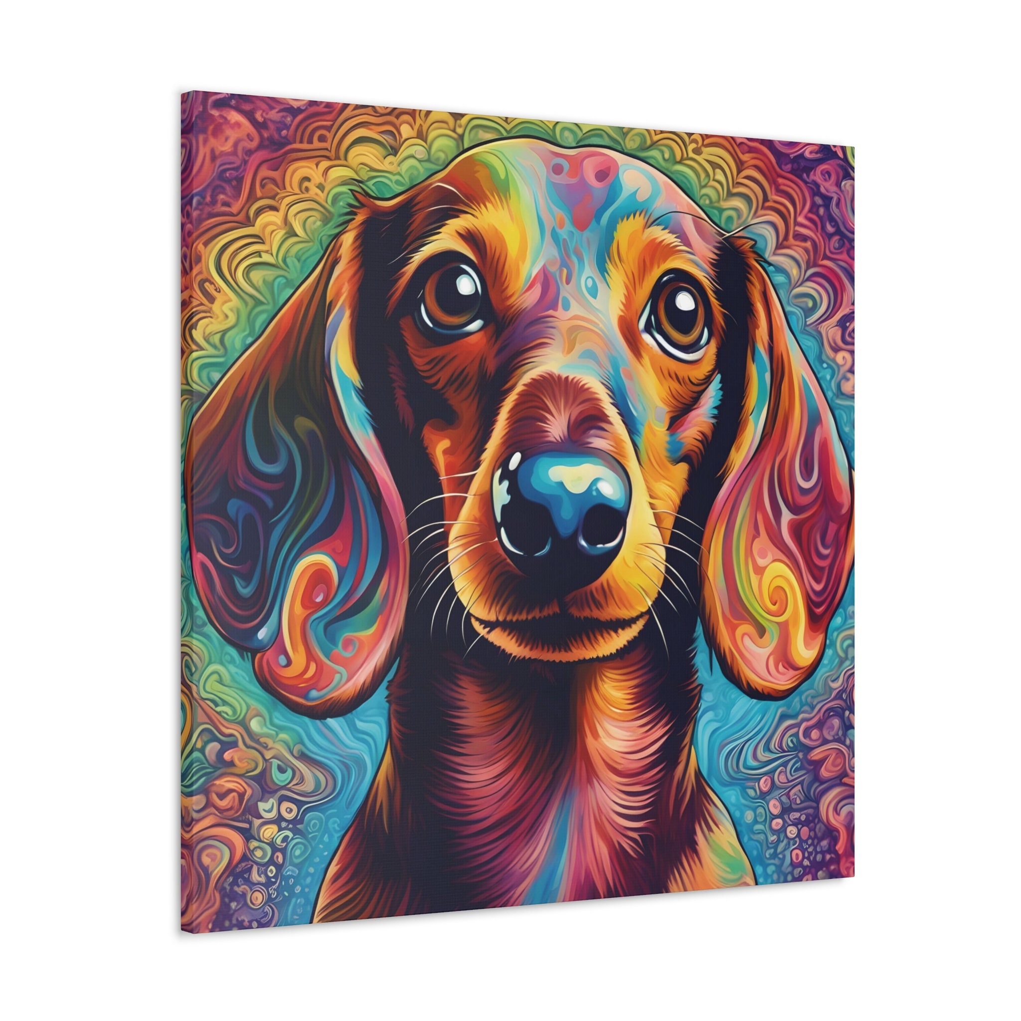 Personalized Dachshund Vibrant Canvas Pop Art, Customized Colorful Dog ...