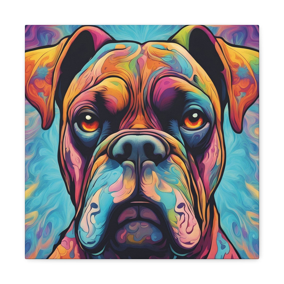 Boxer Canvas Gallery Wrap Dog Pop Art Dog Mom Gift Trippy Dog Art ...