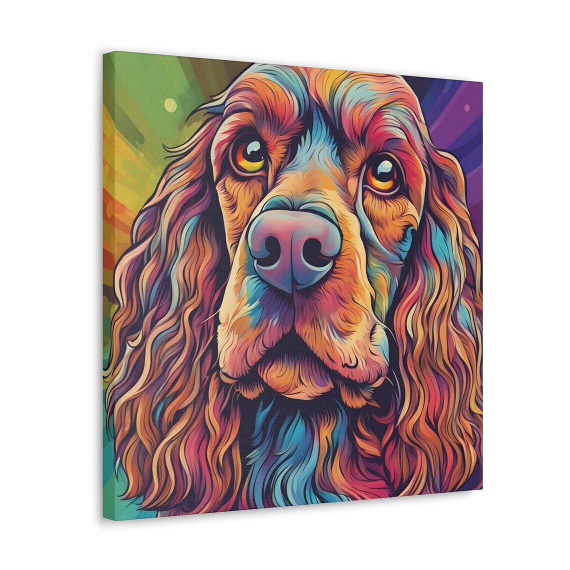 Cocker Spaniel Canvas Gallery-wrap Dog Pop Art Dog Mom Gift Trippy Dog ...