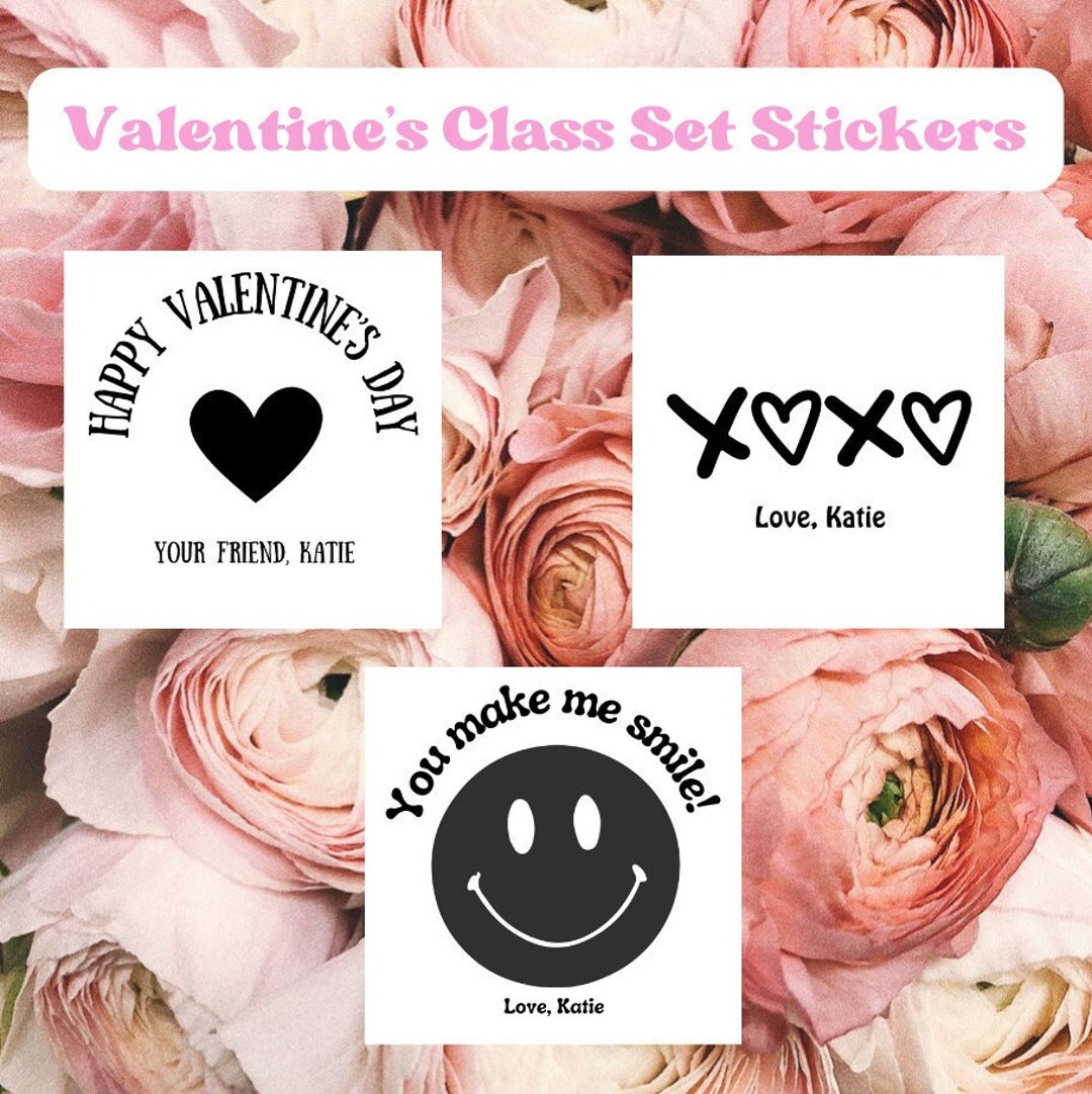 Valentine's Goodie Bag Labels, Class Set - Etsy