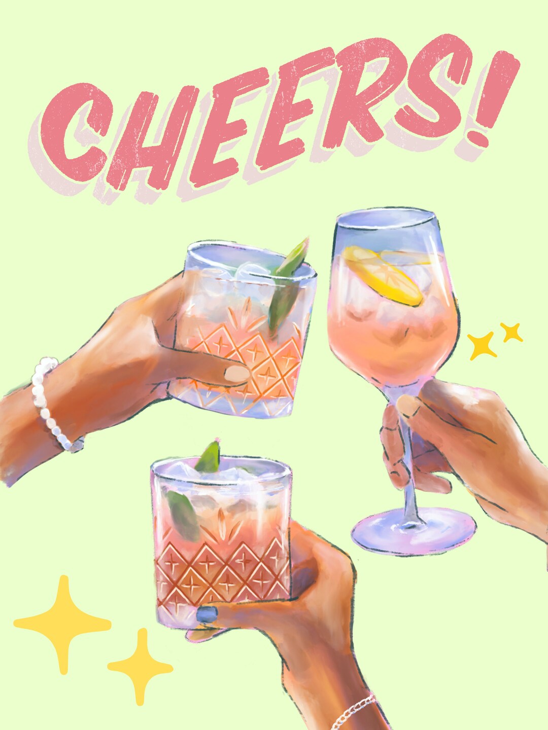 Cheers Digital Poster - Etsy