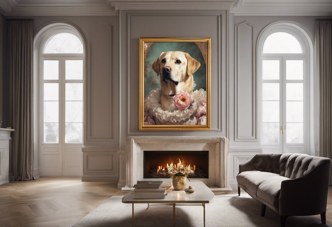 Labrador Vintage Pet Portrait | Rococo Style | AI Art | Dog Art | Funny ...