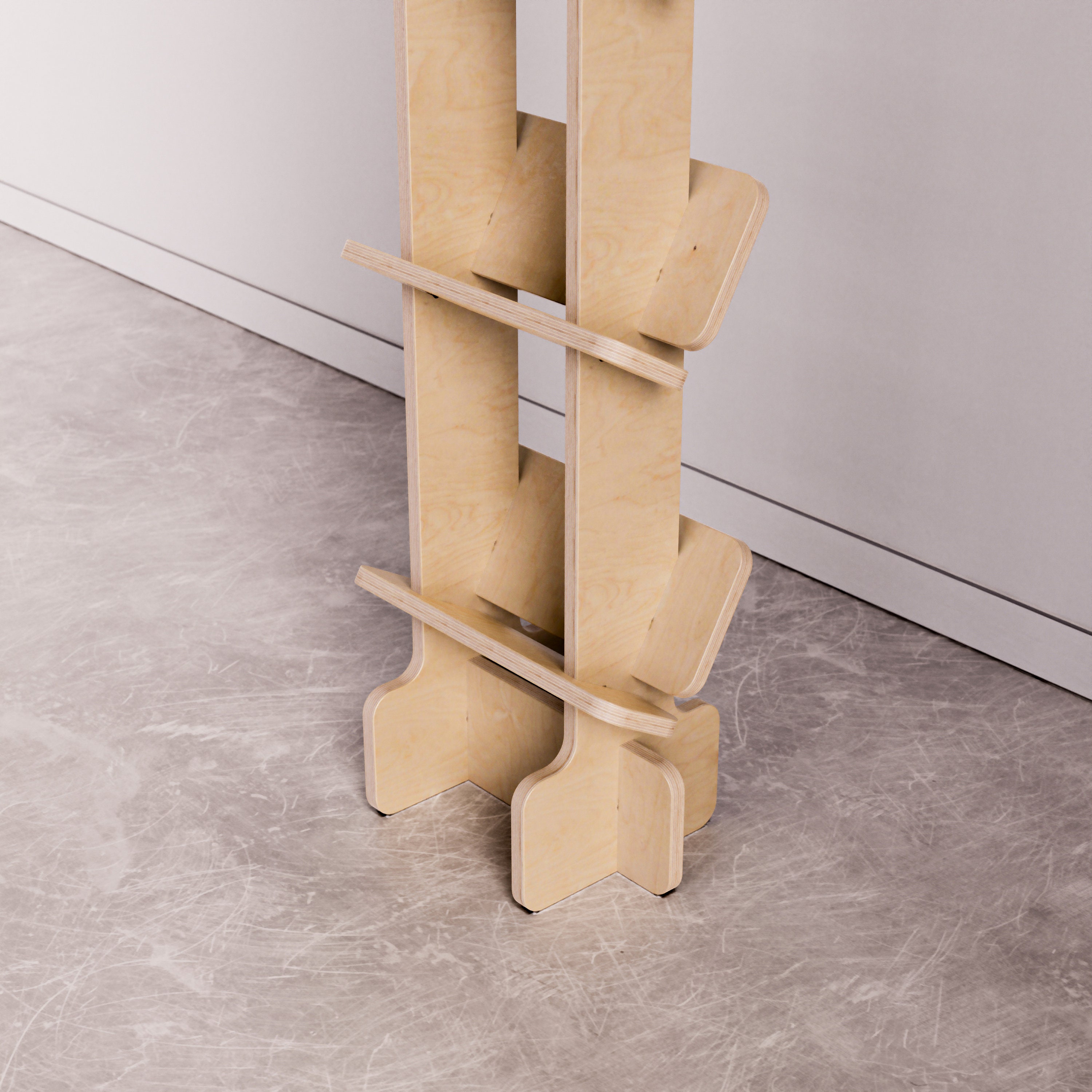 Bookshelf Baltic Birch Wood No Tool Assembly Modern Minimalist Handmade ...