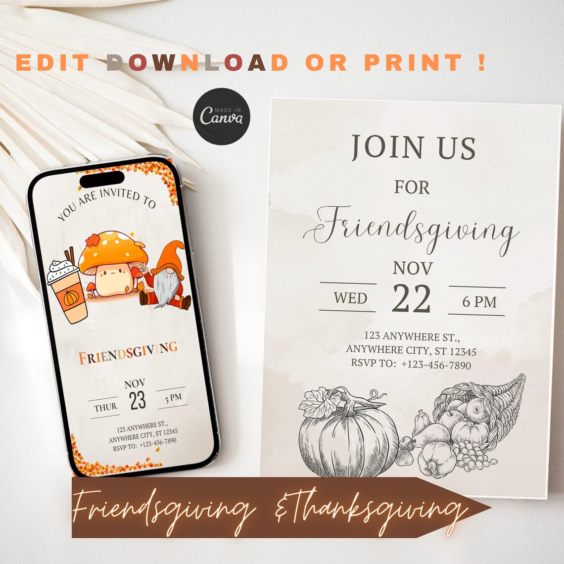 Friendsgiving Invite Thanksgiving Invite Digital Invite - Etsy