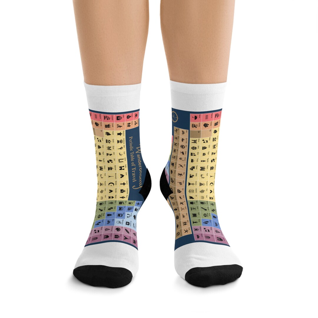 Recycled Poly Socks Periodic Table of Travel - Etsy