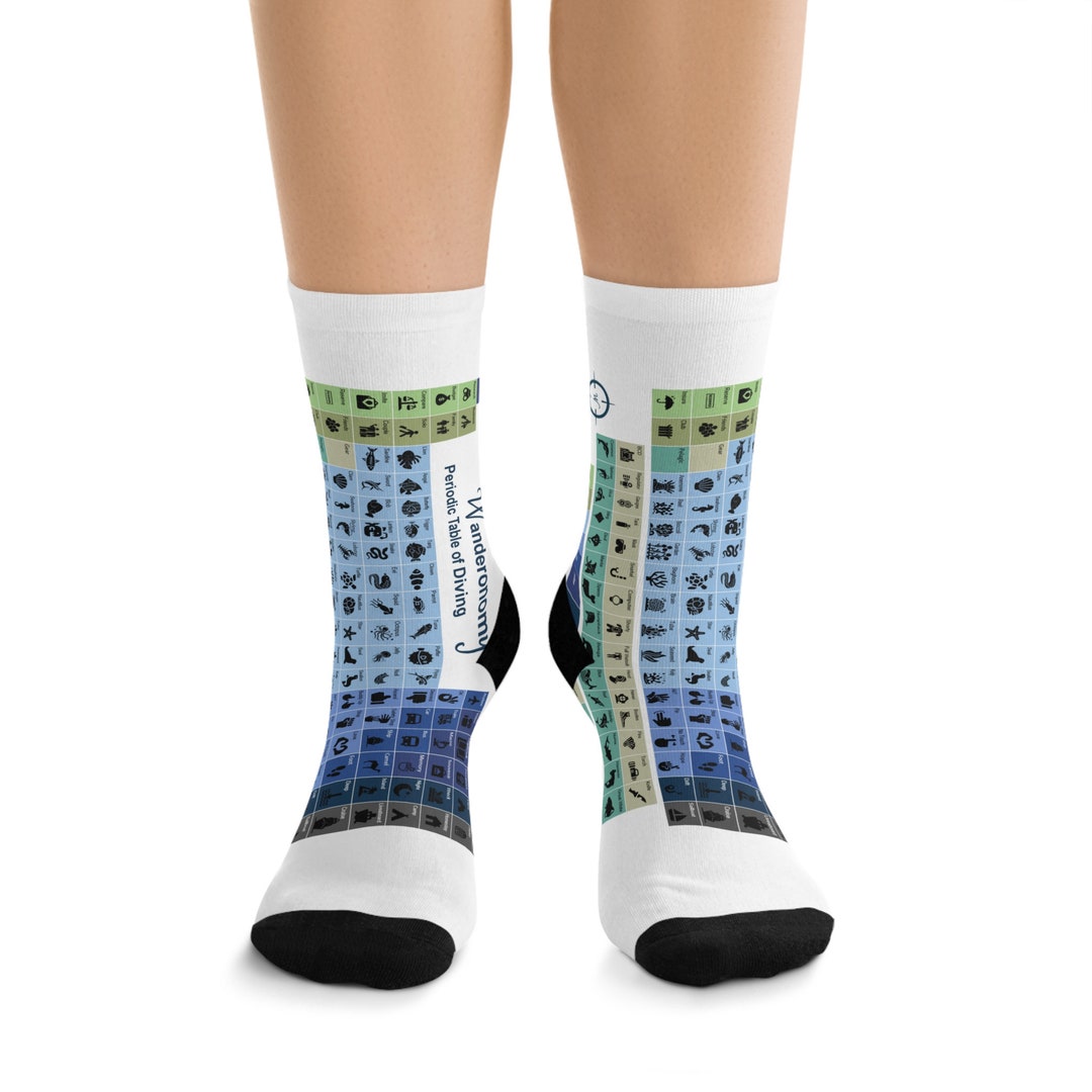 Recycled Periodic Table of Diving Poly Socks - Etsy UK