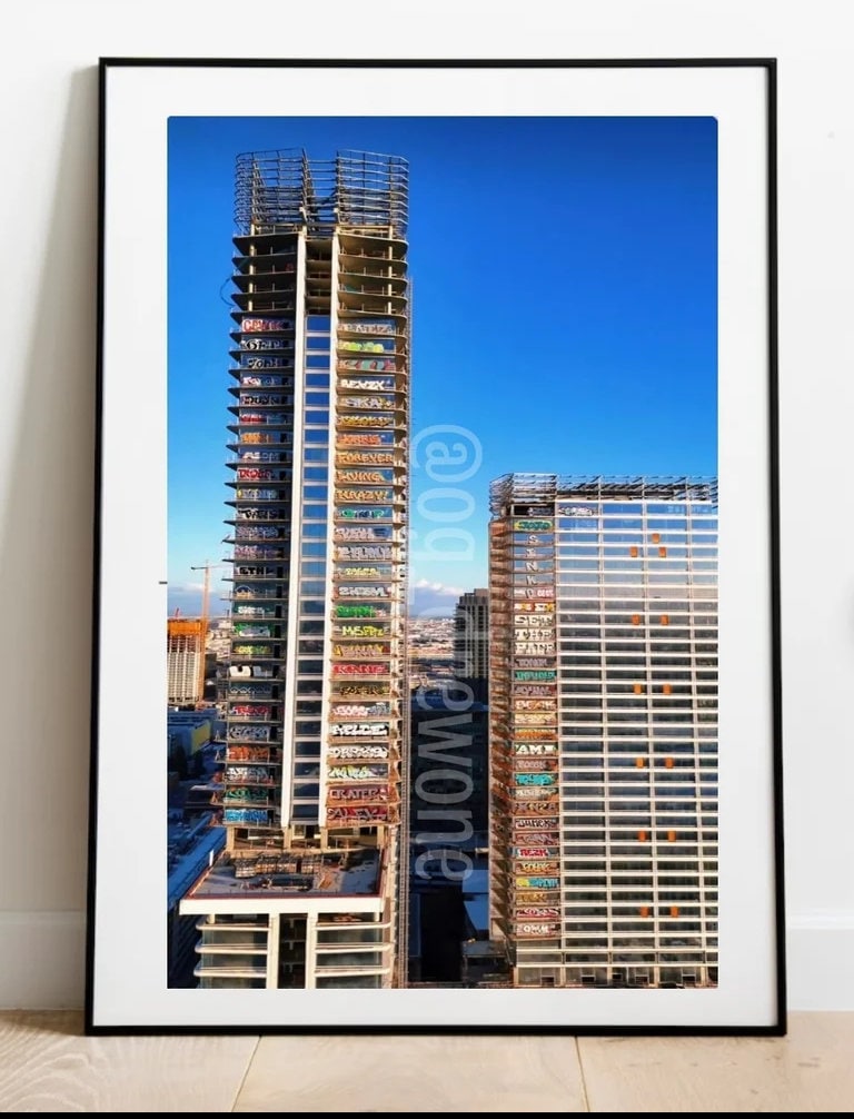 Los Angeles Graffiti Towers Poster Print, California Wall Art, LA Art ...