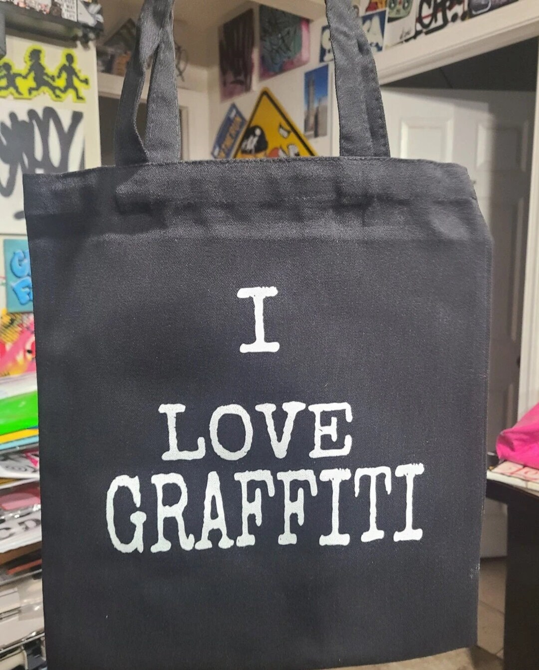 I Love Graffiti Canvas Tote, Graffiti Art - Etsy