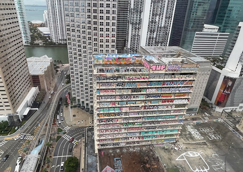 Miami Building Graffiti Postcard Art Print - Etsy
