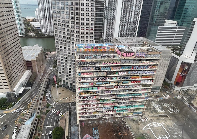 Miami Building Graffiti Postcard Art Print - Etsy